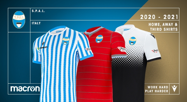 A mix of classic & colour in new Macron kits for S.P.A.L.!