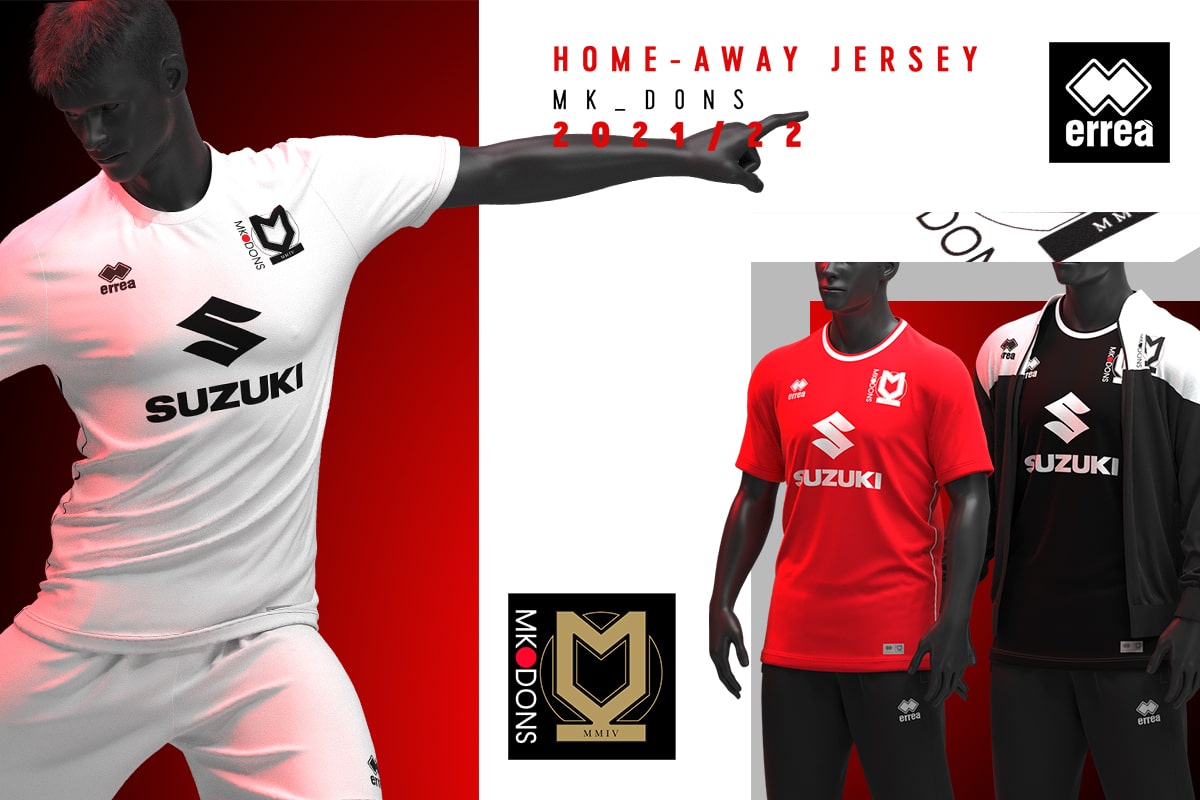 Errea launches new official kits for MK Dons ahead of 2021/22 season!