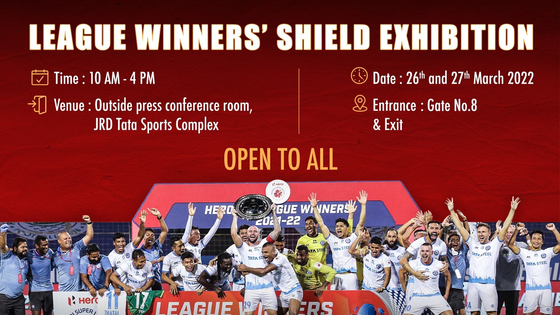 Jamshedpur FC to host ISL League Winners Shield exhibition for fans on March 26/27!