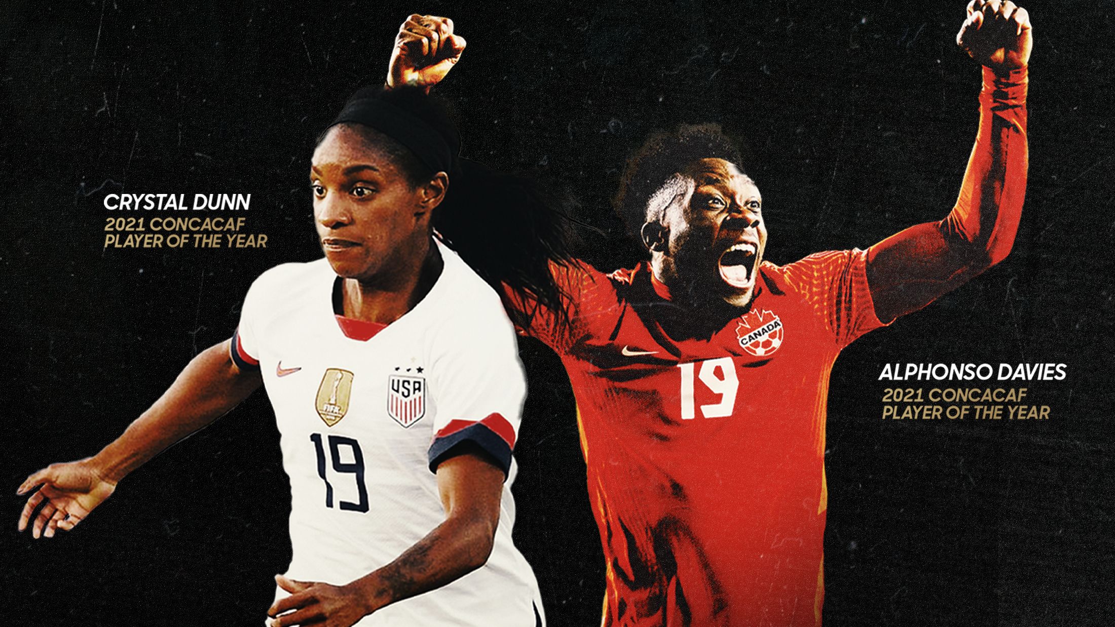 Crystal Dunn & Alphonso Davies named 2021 CONCACAF Players of the Year!