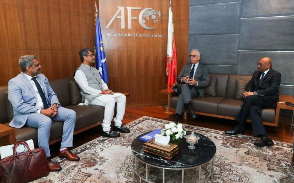 New AIFF leadership meet AFC President Shaikh Salman!