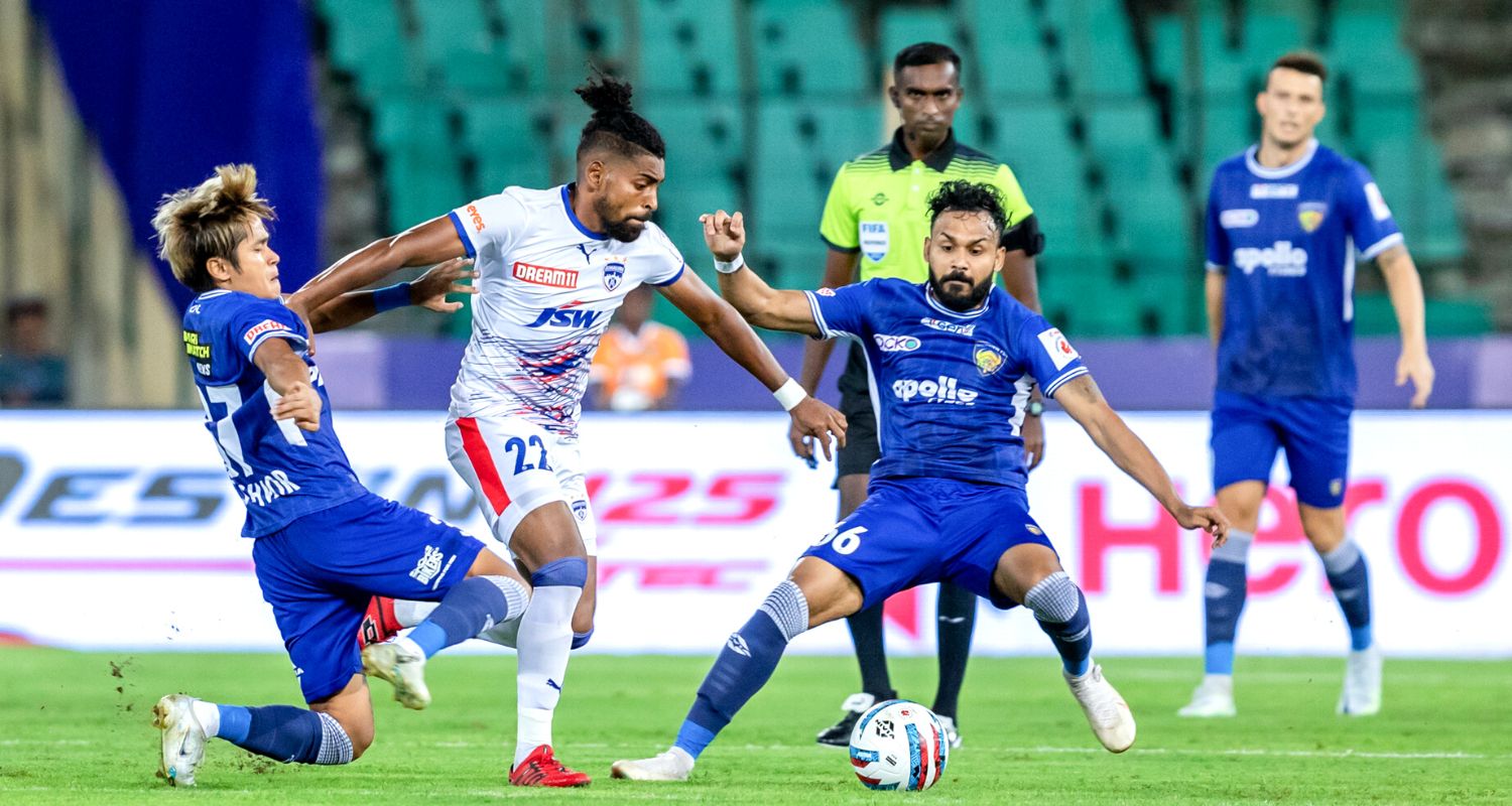 Ten-man Chennaiyin FC hold Bengaluru FC to 1-1 draw at Marina Arena!