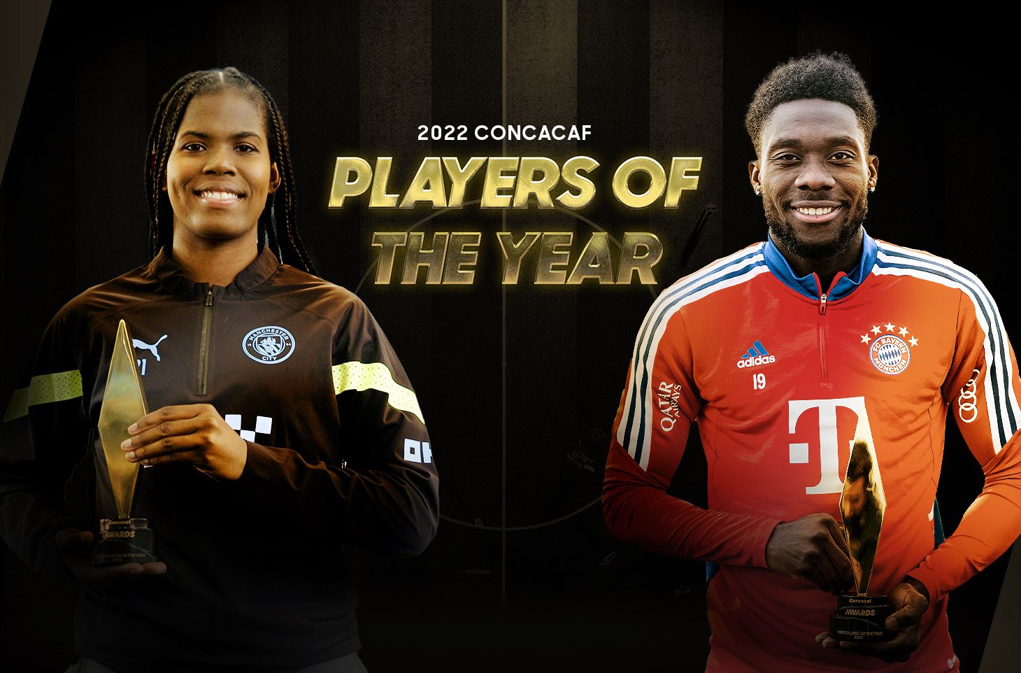 Khadija Shaw & Alphonso Davies named 2022 CONCACAF Players of the Year!