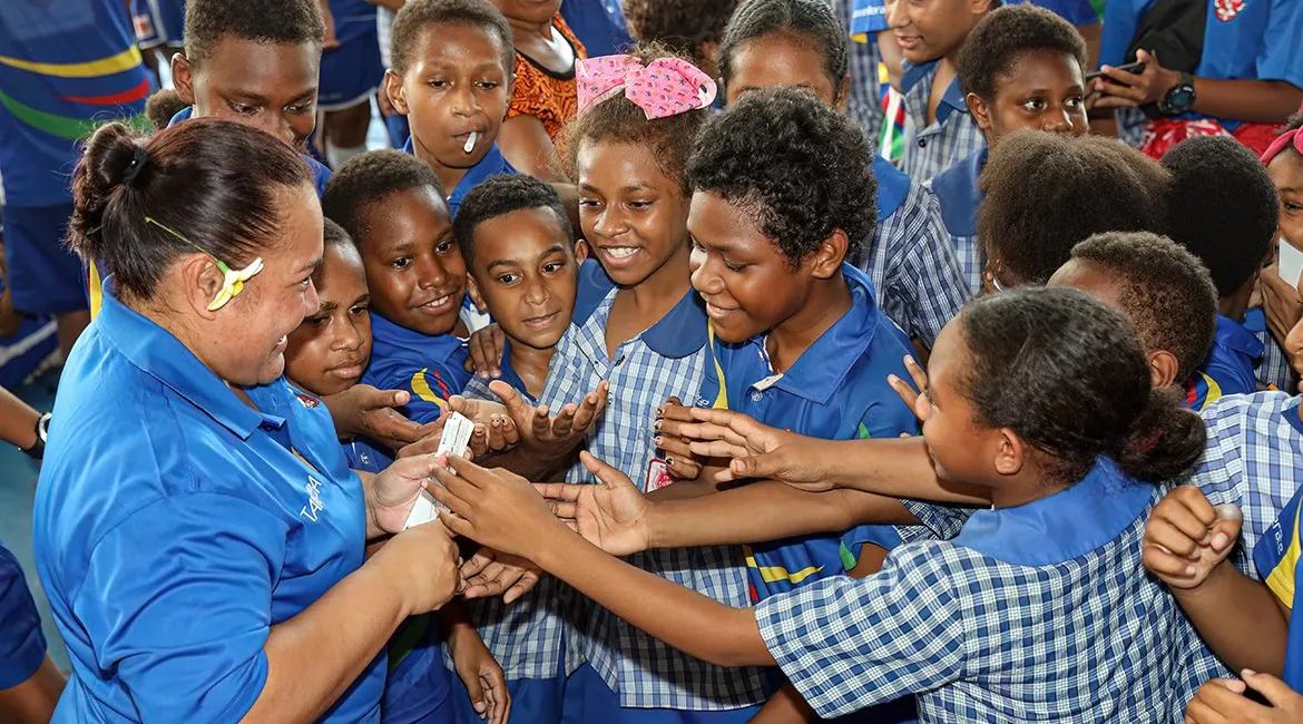 OFC Women's Champions League teams visit PNG primary schools!