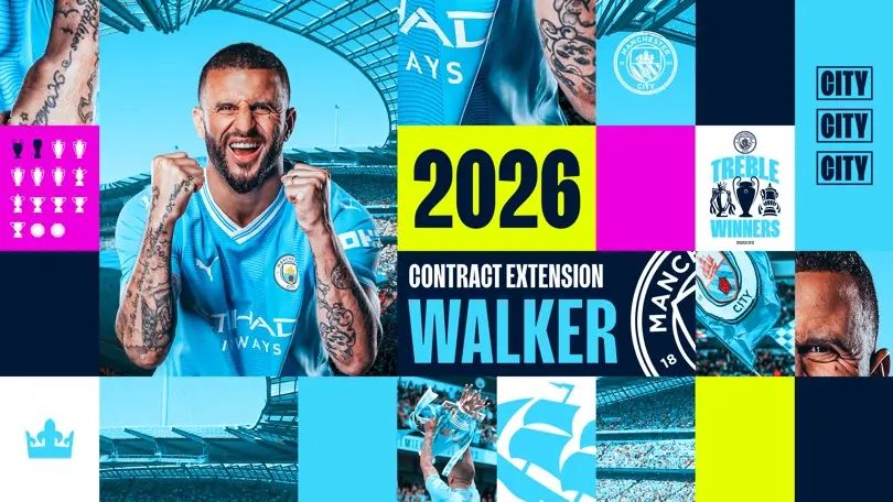 Manchester City extend Kyle Walker contract until 2026!