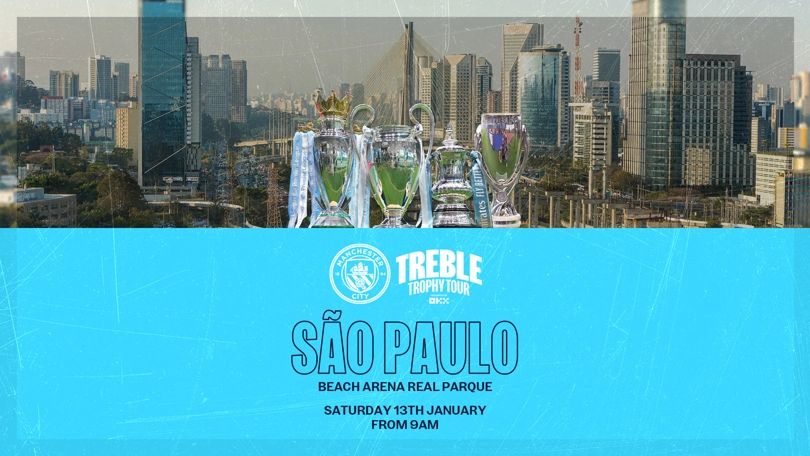 Manchester City's treble Trophy Tour heads to Sao Paulo!